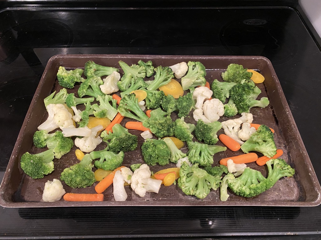 Sheet Pan Frozen Mixed Veggies